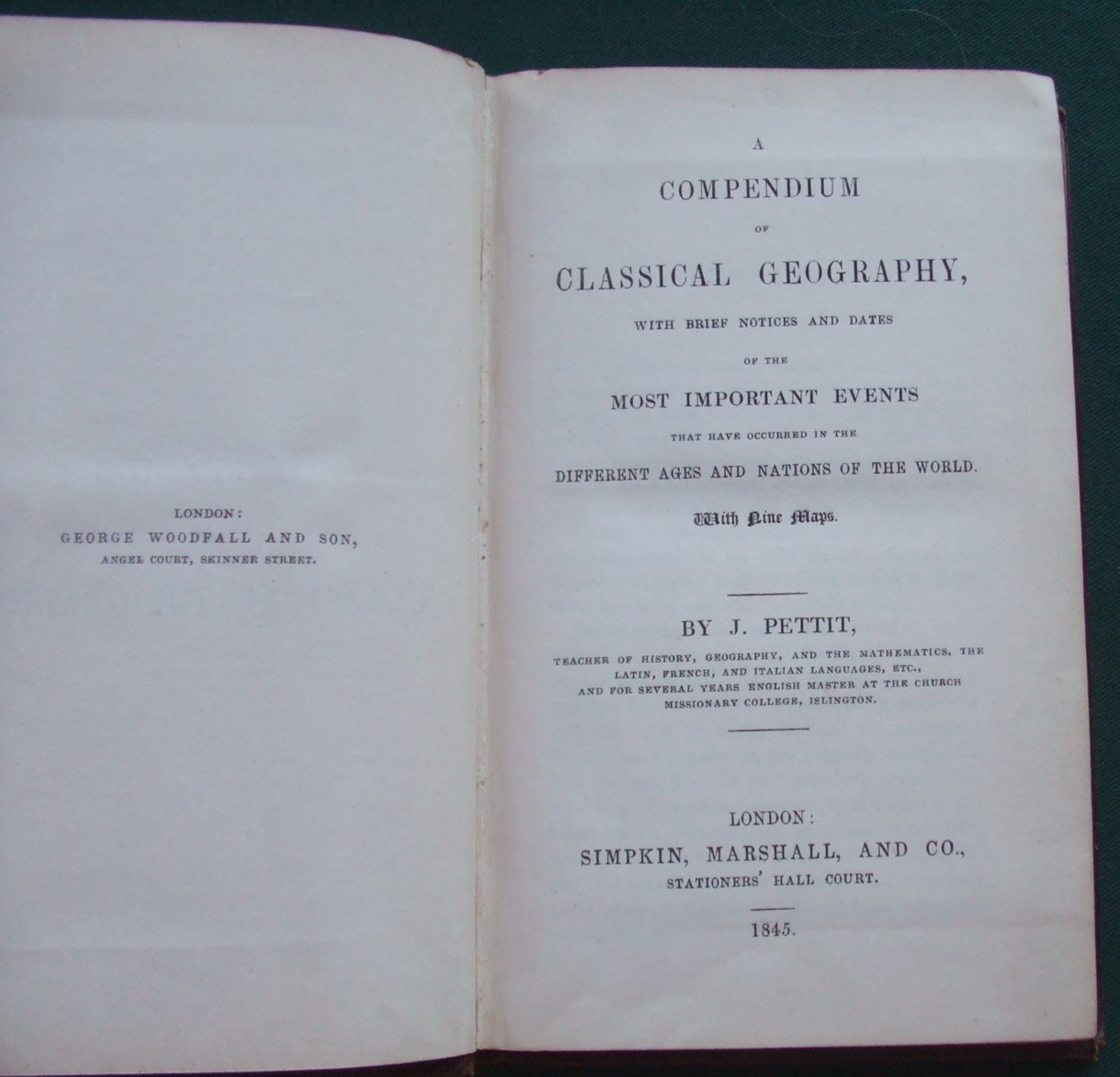 A Compendium of Classical Geography with Brief Notices and Dates of the ...