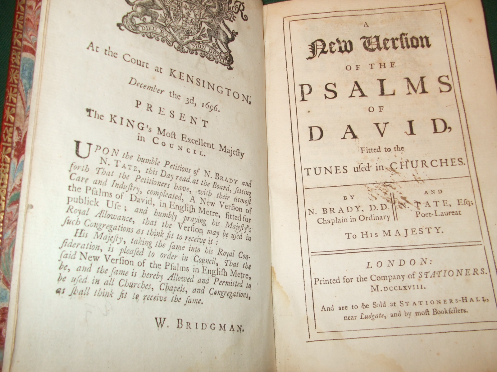 A New Version of the Psalms of David Fitted to the Tunes Used in Churches
